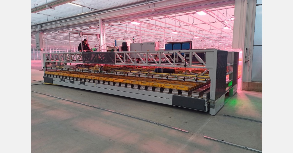 Nieuwe kas uitgerust met vernieuwd systeem intern transport